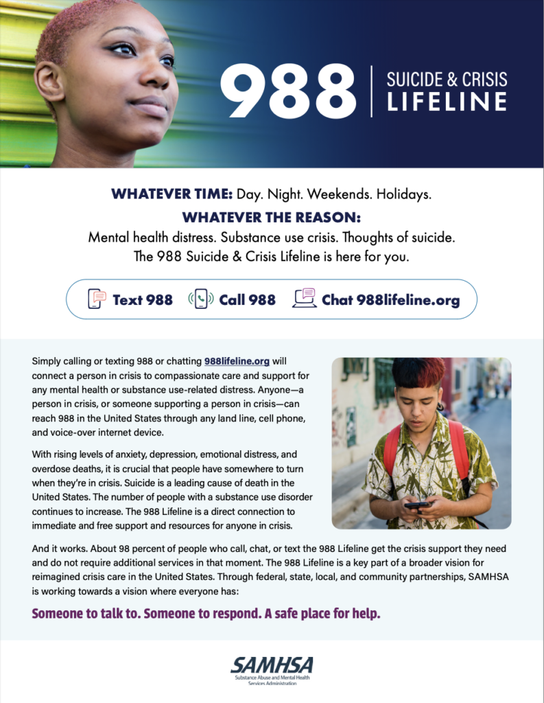 988 Fact Sheet - Kentucky Suicide Prevention Group