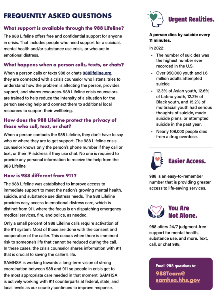 988 Fact Sheet - Kentucky Suicide Prevention Group
